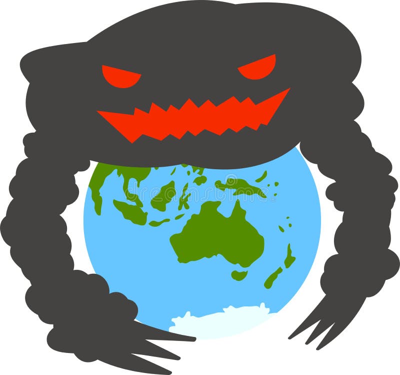 Environmentally Polluted Earth Outline Stock Vector - Illustration of ...