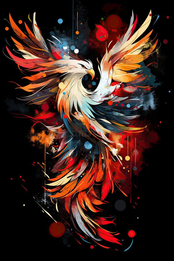 Illustration of Epic Phoenix in Abstract Style Stock Illustration ...