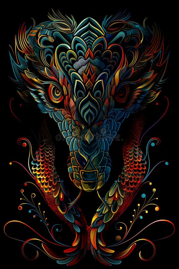 Illustration of Epic Rattle Snake in Abstract Style Stock Illustration ...