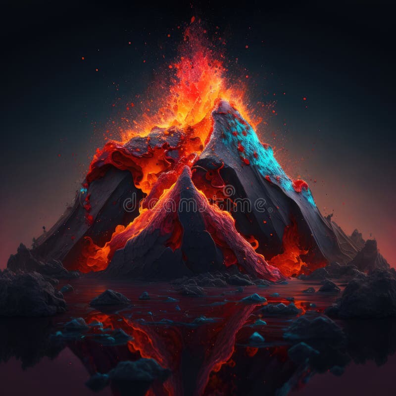 Volcano Erupting Water Illustration Stock Illustrations – 188 Volcano ...