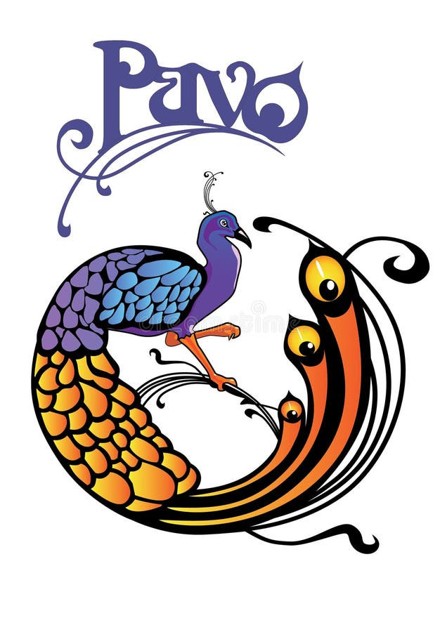 Illustration Et Logo De Paon Illustration de Vecteur - Illustration du ...