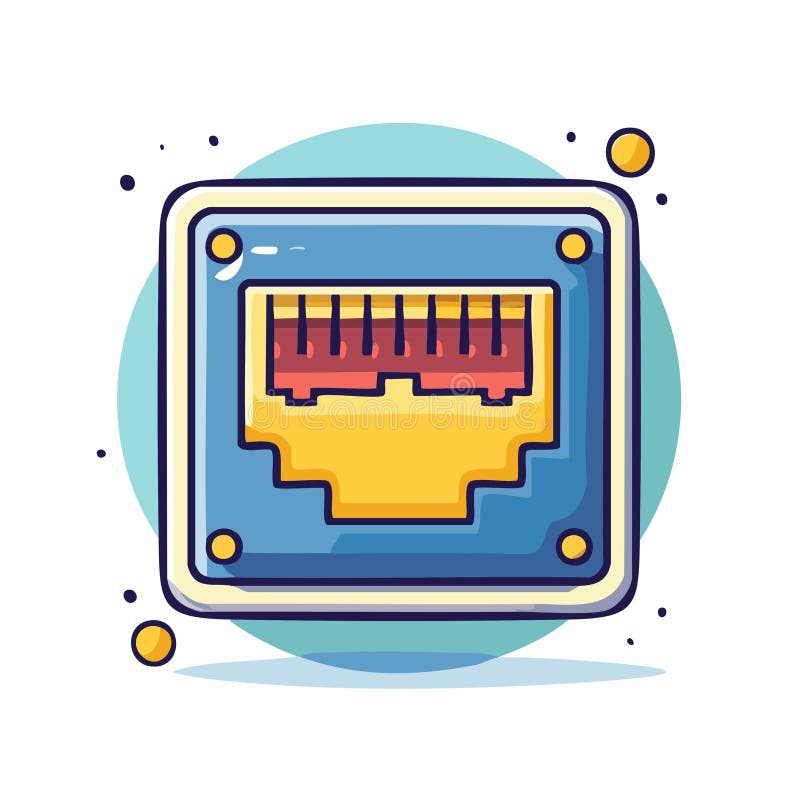 Illustration of an Ethernet Port for Computer Networks in Blue and ...