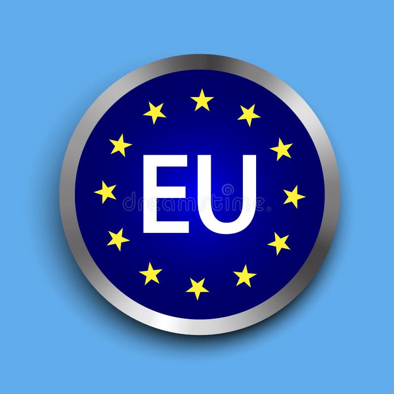 Illustration with Eu Button. Isolated Badge Vector Graphic Design ...