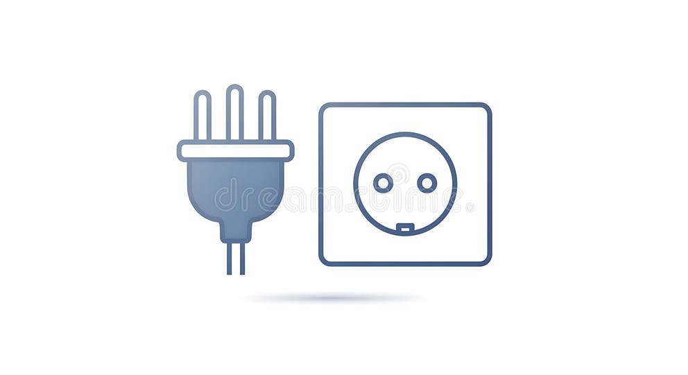 Illustration of a European-style Electrical Plug and Socket. the Plug ...
