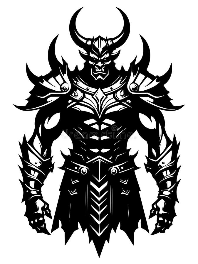 Illustration of Evil Monster with Armor Stock Illustration ...
