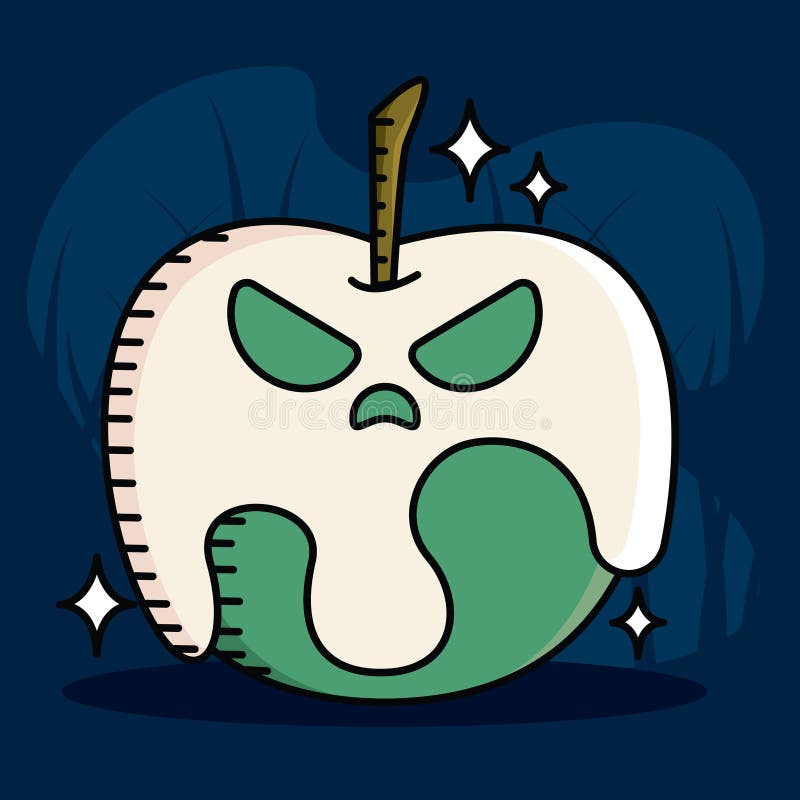 Evil Poison Apple Illustration for Halloween Decor, Vector Stock ...