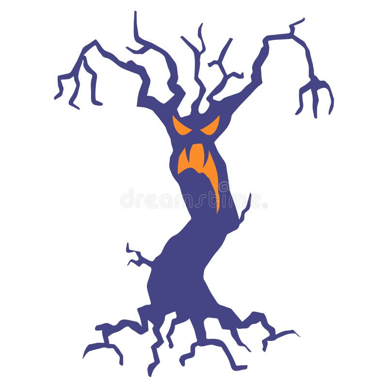 Evil tree for Halloween stock illustration. Illustration of filling ...