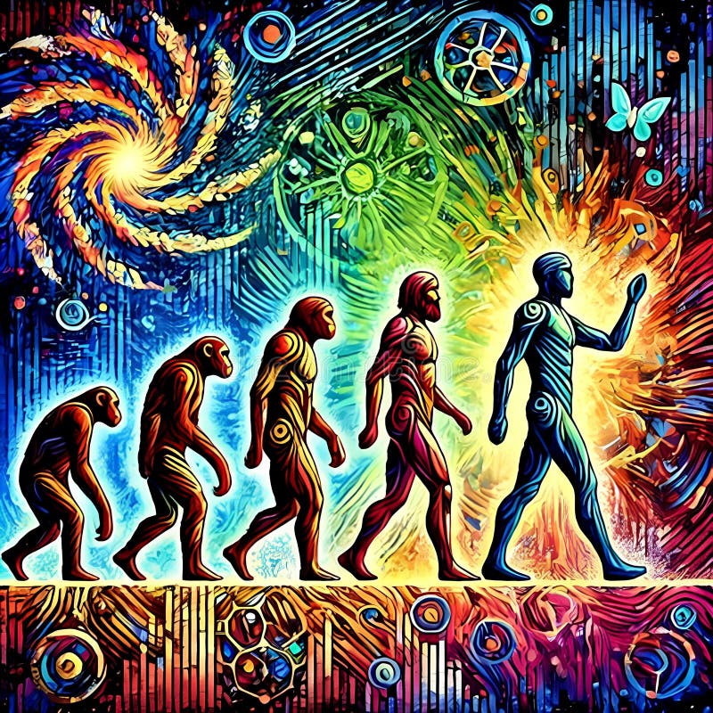 Illustration of the Evolution of Humanity Stock Illustration ...