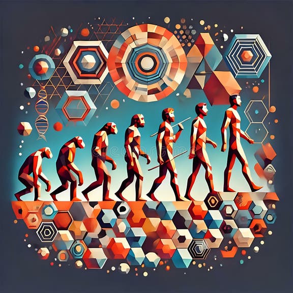 Illustration of the Evolution of Humanity Stock Illustration ...