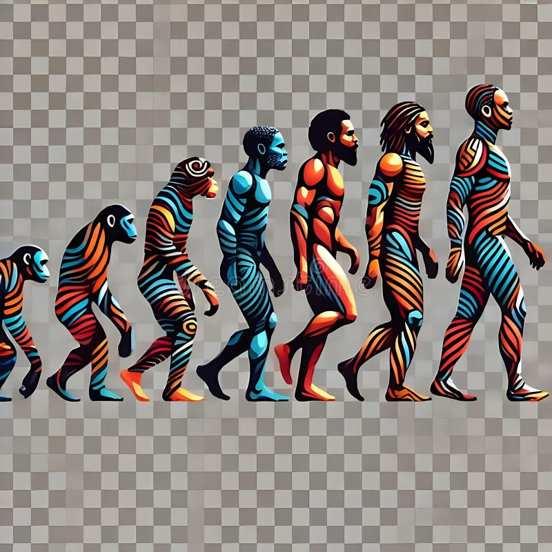 Illustration of the Evolution of Humanity Stock Illustration ...