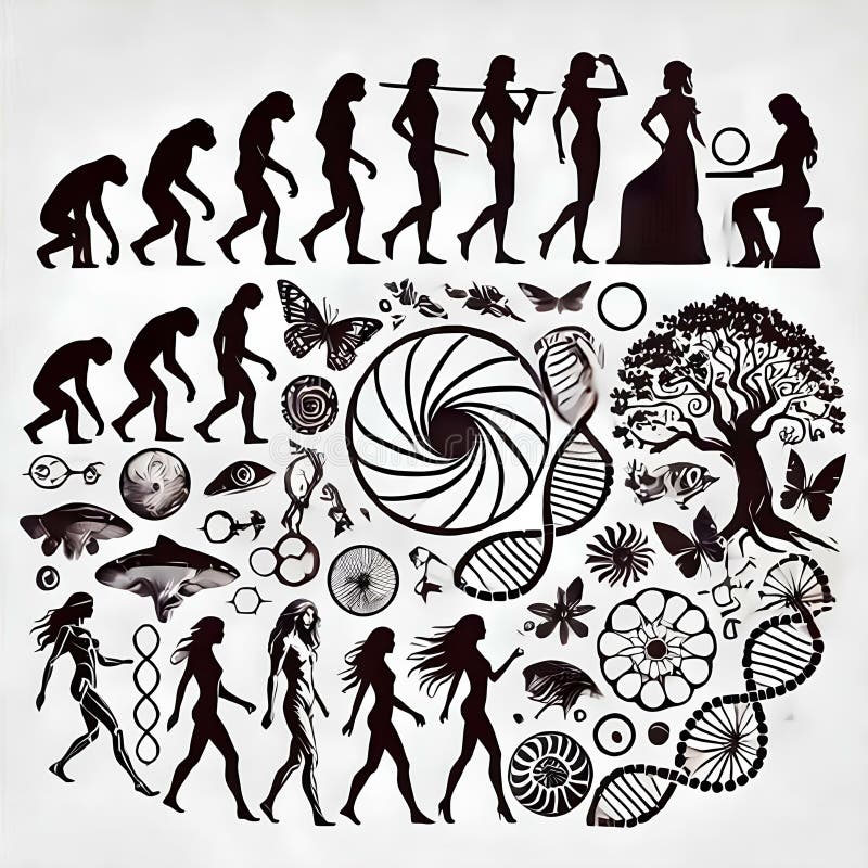 Illustration of the Evolution of Humanity Stock Illustration ...