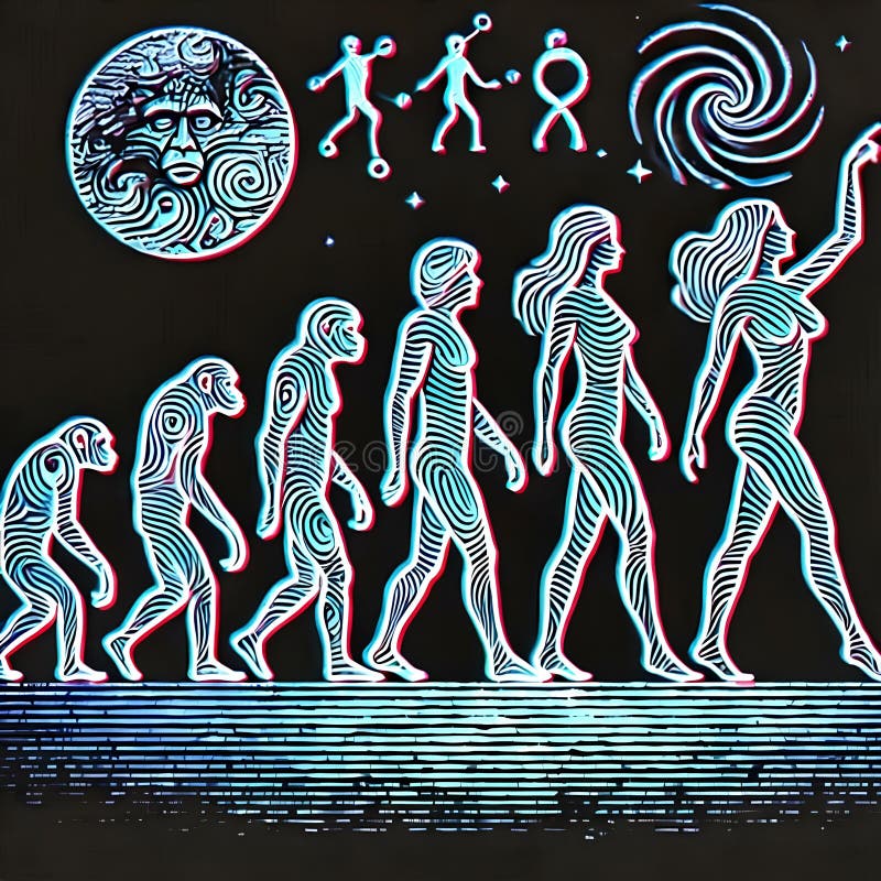 Illustration of the Evolution of Humanity Stock Illustration ...