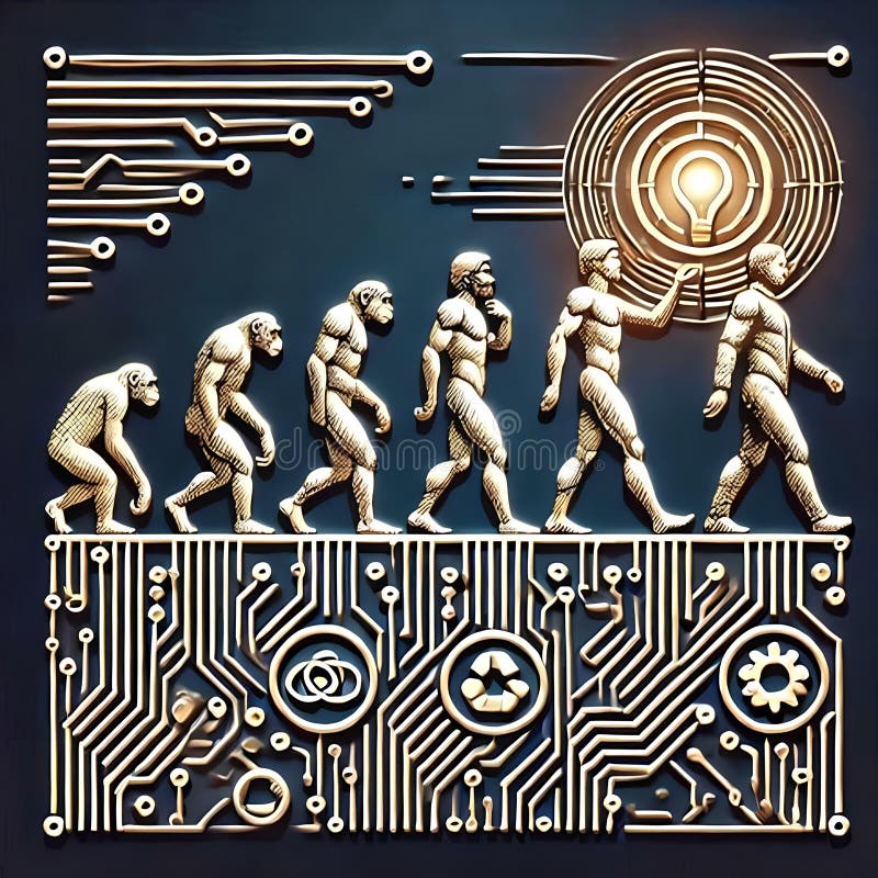 Illustration of the Evolution of Humanity Stock Illustration ...