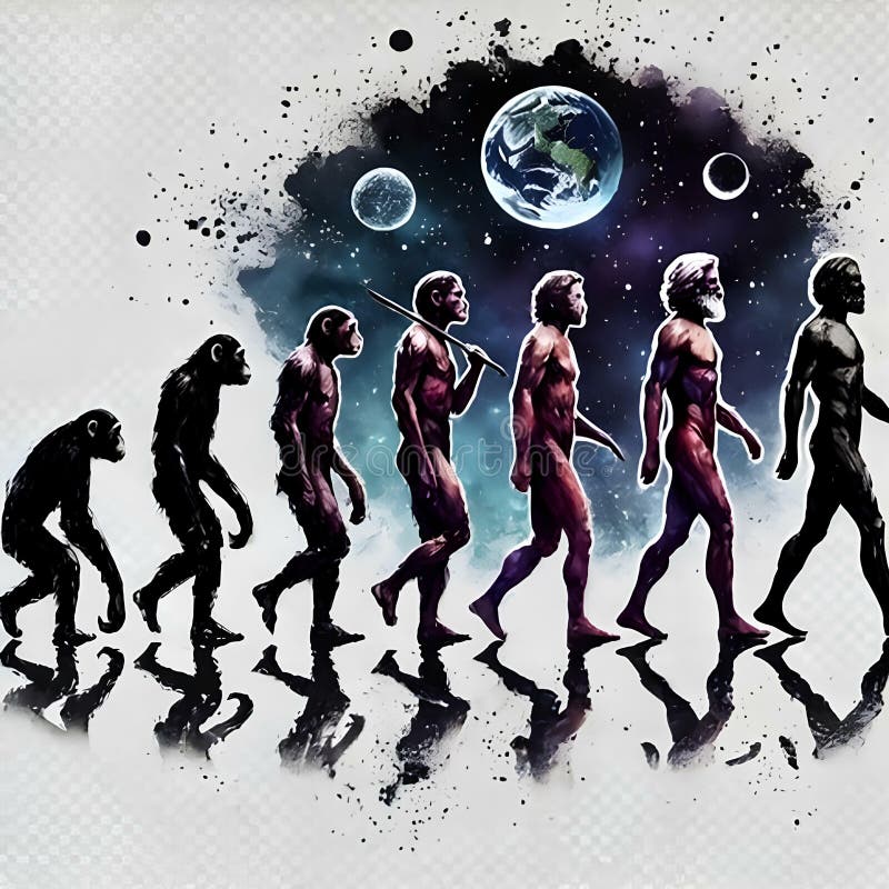 Illustration of the Evolution of Humanity Stock Illustration ...