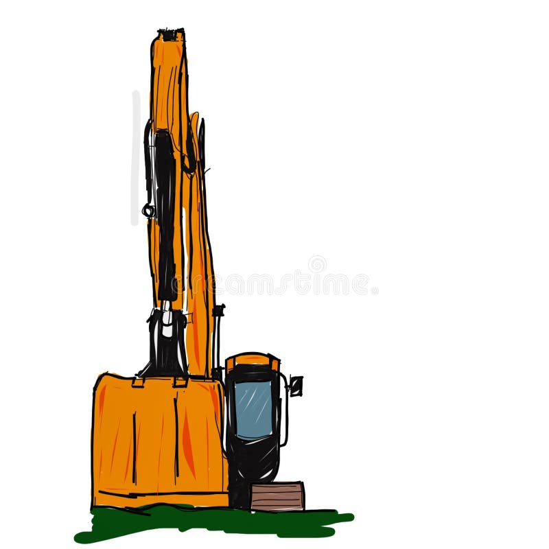 An Illustration of an Excavator for Dredging Mining Materials or Sand ...