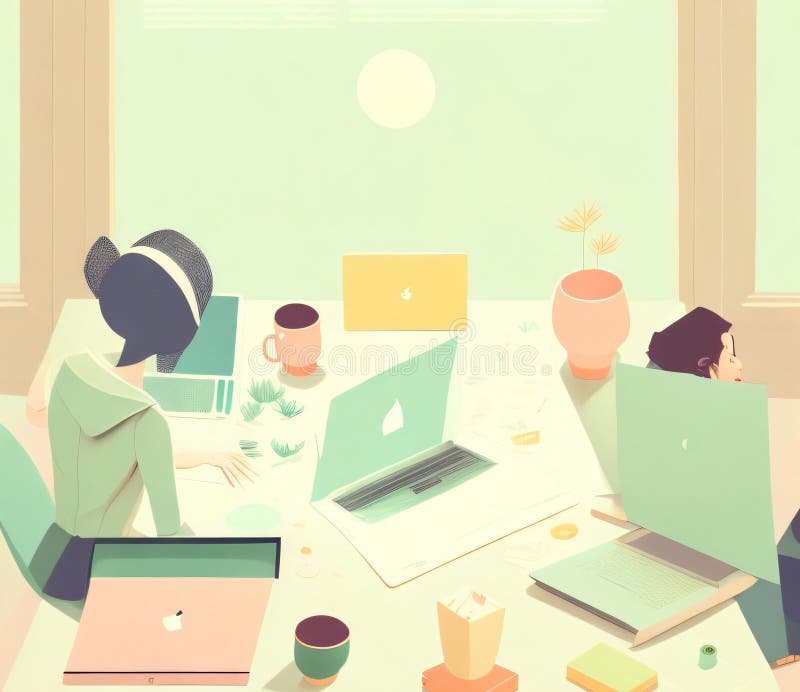 Illustration of a Executive Managers Group at Meeting. Created with ...