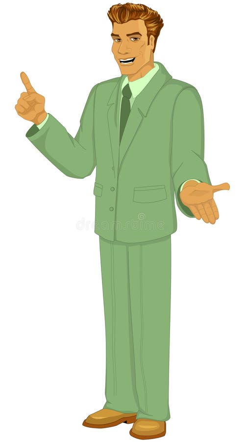 Illustration of an Explaining Man Stock Illustration - Illustration of ...