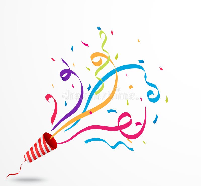 Exploding Party Popper, on Transparent Background Stock Vector ...