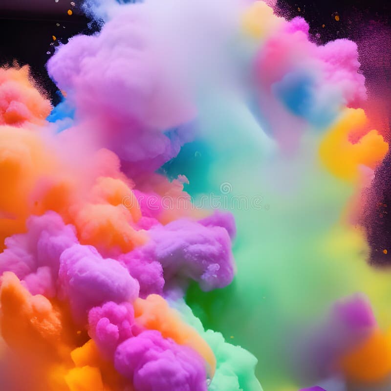 Illustration of an Explosion of Colored Powder, Created Using ...