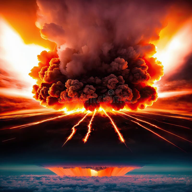 Illustration of Explosion Nuclear Bomb. Stock Illustration ...
