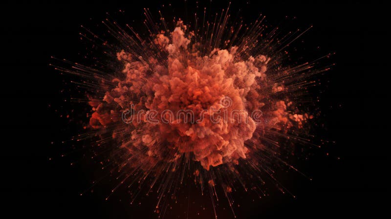 Illustration of Explosion of Red Particles on Black Background ...