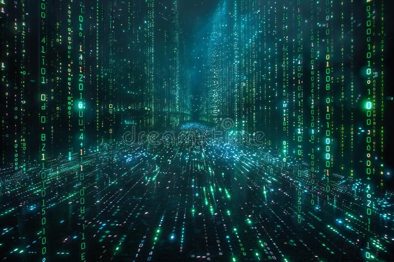 Exquisite a Black Background with Green Binary Code, Resembling the Matrix Movie S Iconic Matrix ...
