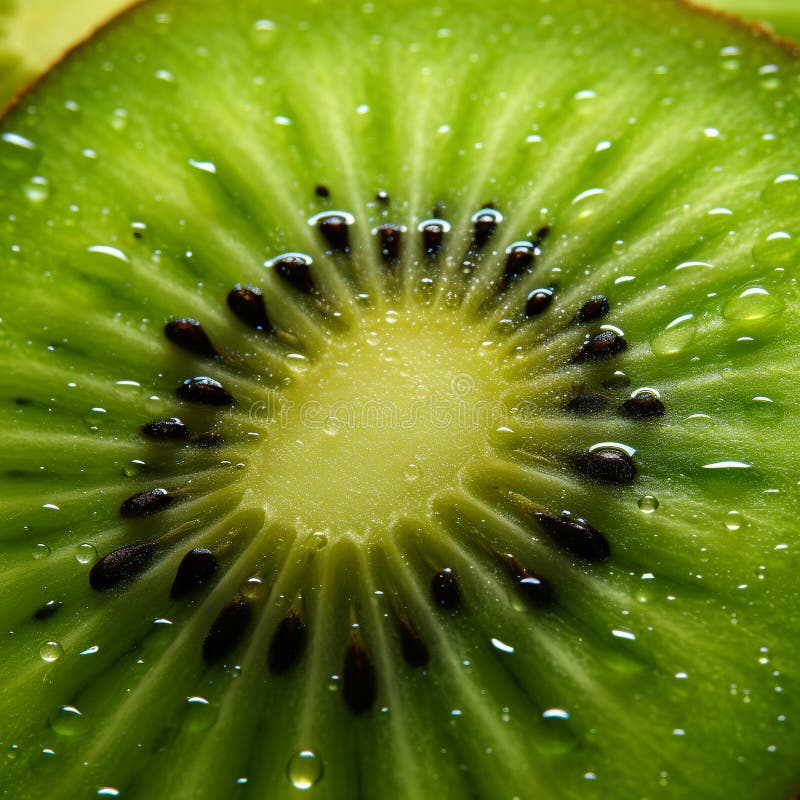 Illustration of Extreme Micro Extreme Details Thin Slice of Kiwi ...