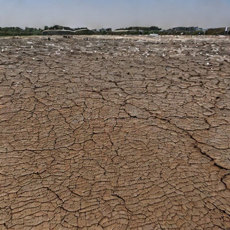 Arid land by Generative AI stock illustration. Illustration of brick ...