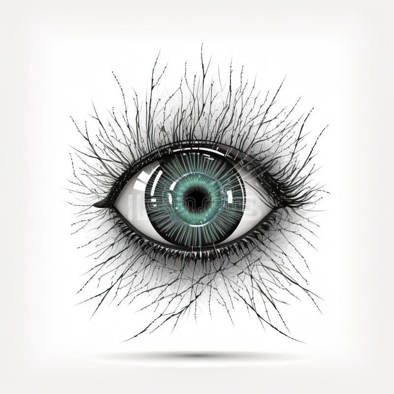 Illustration, Eye Design with Circuit Lines, Ai Generative Stock ...