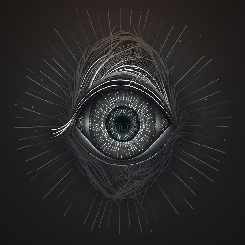 Illustration, Eye Design with Circuit Lines, Ai Generative Stock ...