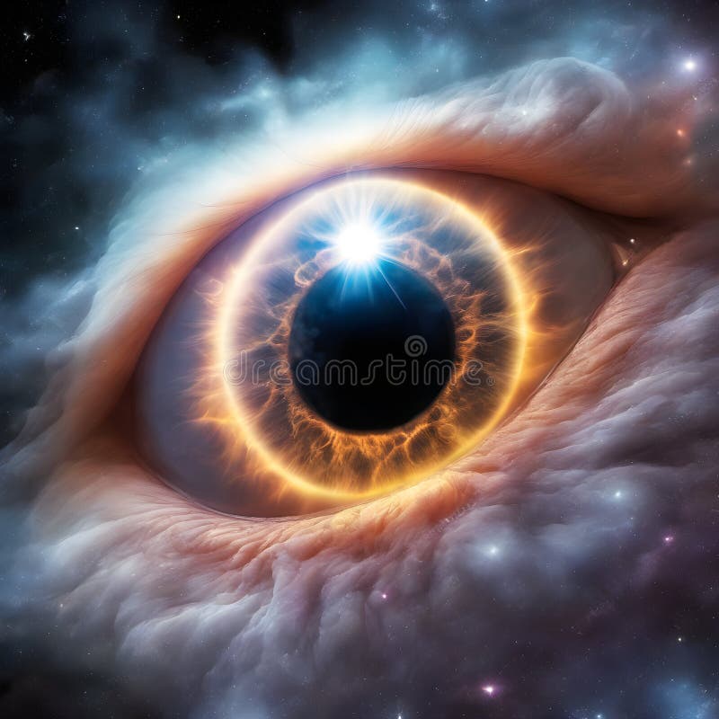 Illustration of an Eye Forming in Space, Generative Ai Stock ...