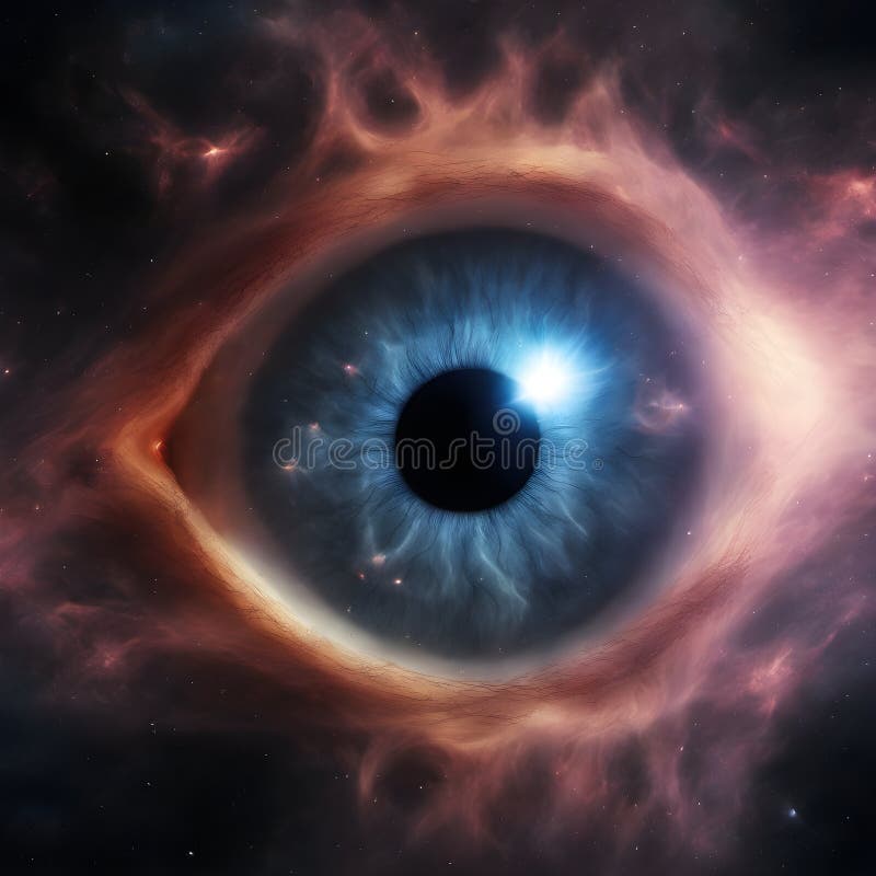 Illustration of an Eye Forming in Space, Generative Ai Stock ...