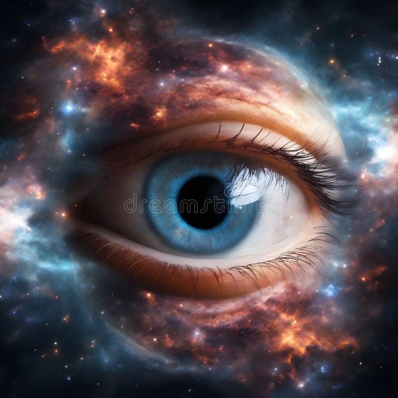 Illustration of an Eye Forming in Space, Generative Ai Stock ...