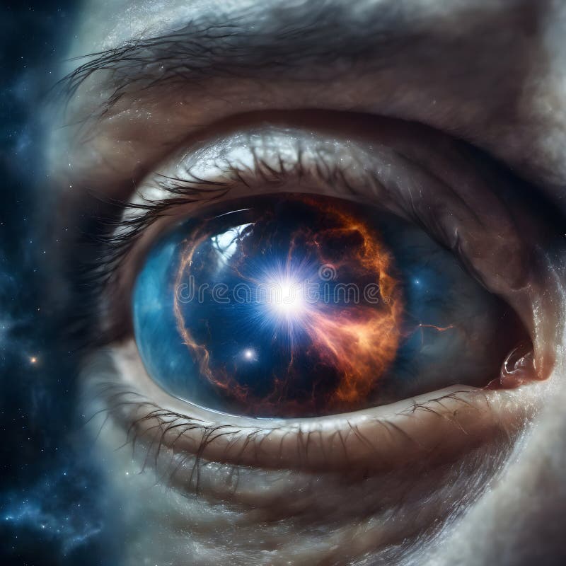 Illustration of an Eye Forming in Space, Generative Ai Stock ...