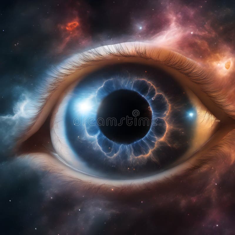 Illustration of an Eye Forming in Space, Generative Ai Stock ...