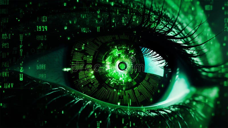 An Illustration of an Eye in Matrix Style. Stock Photo - Image of ...