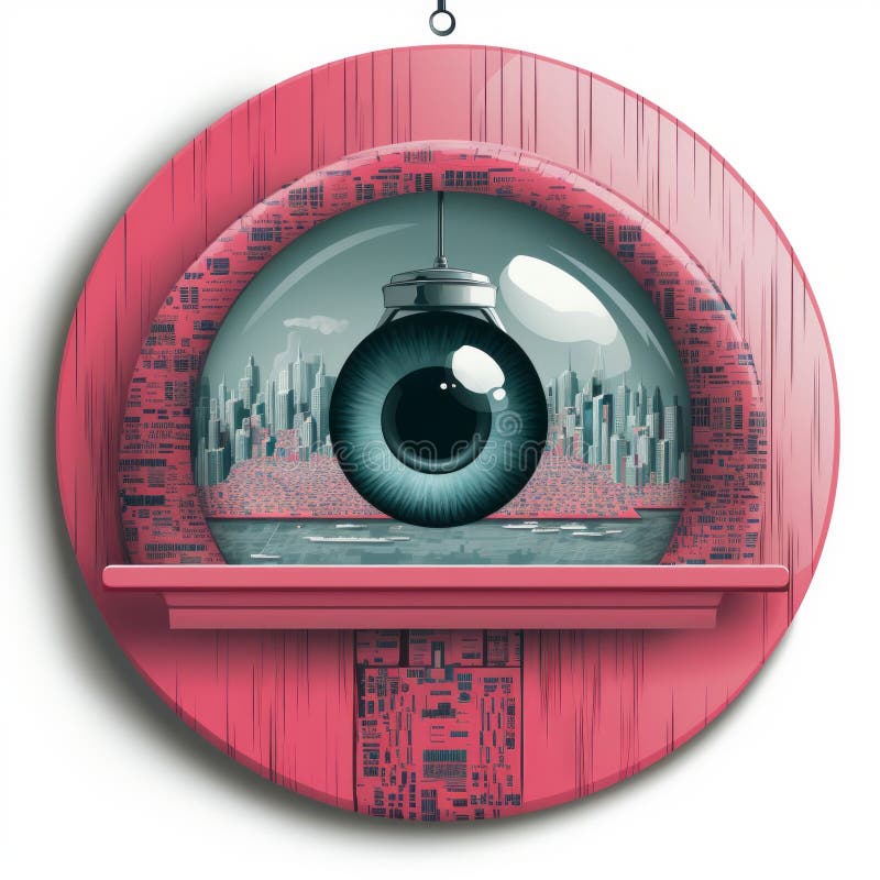 An Illustration of an Eye Looking Out of a Window Stock Illustration ...