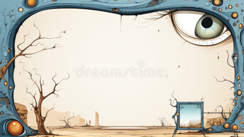 An Illustration of an Eye Looking Out of a Window Stock Illustration ...