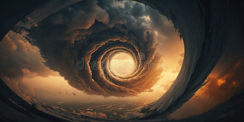 Illustration in the Eye of a Storm Tornado Hurricane AI Generated Stock ...