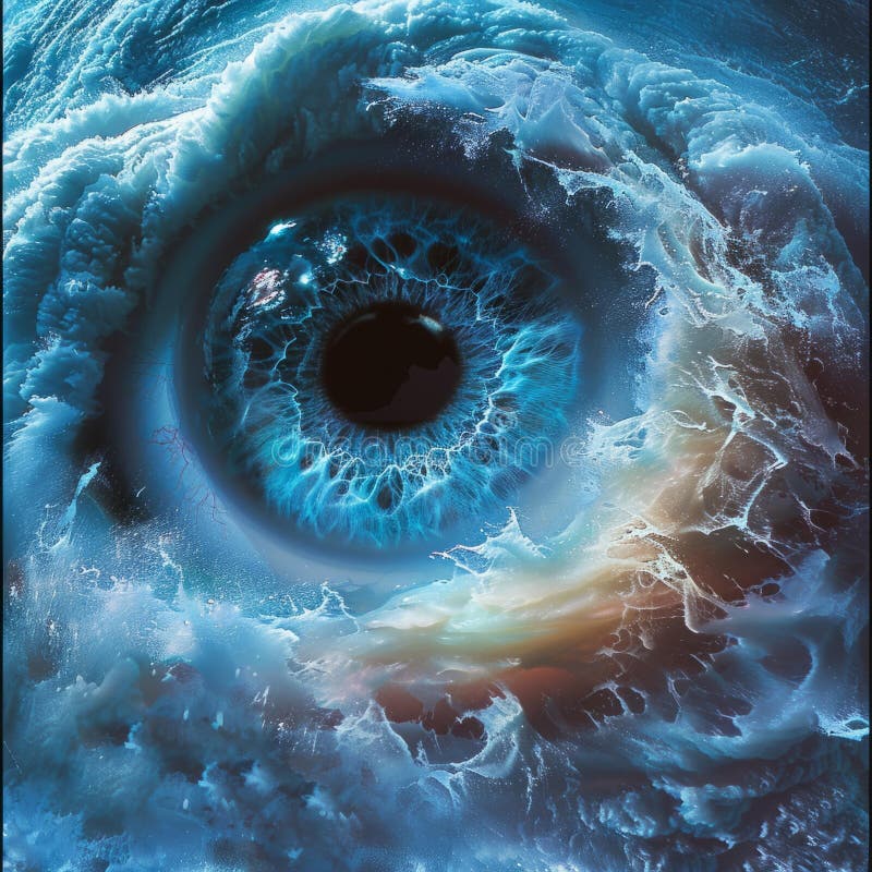 An Illustration of an Eye with a Stormy Sea Inside the Iris Generated ...