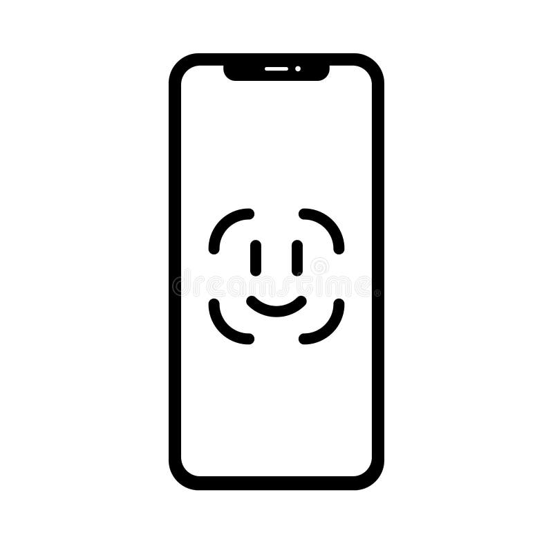 Mobile Id Face Touch Lock Isolated Vector Stock Vector - Illustration ...