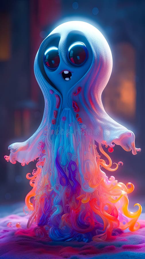 Illustration of Fairy Cute Scared Ghost. Halloween Concept Stock ...