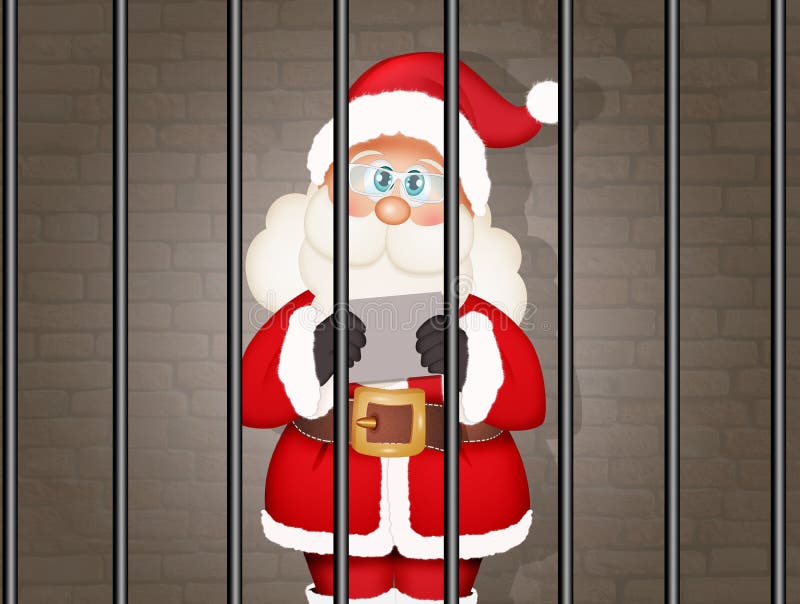 Santa Claus prisoner stock vector. Illustration of kind - 33667340