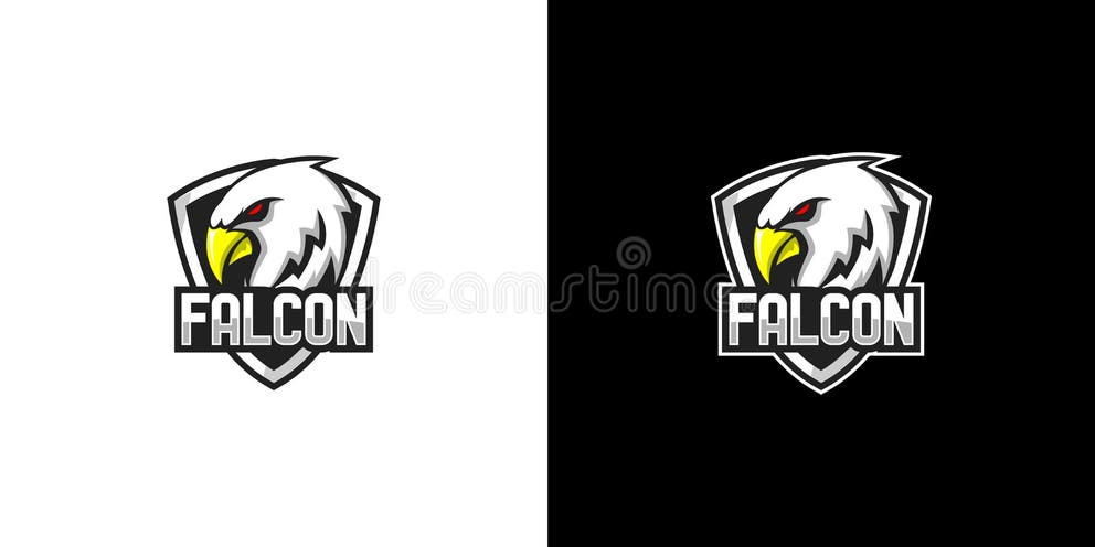 Illustration Falcon Shield Logo Vector Design Stock Vector ...