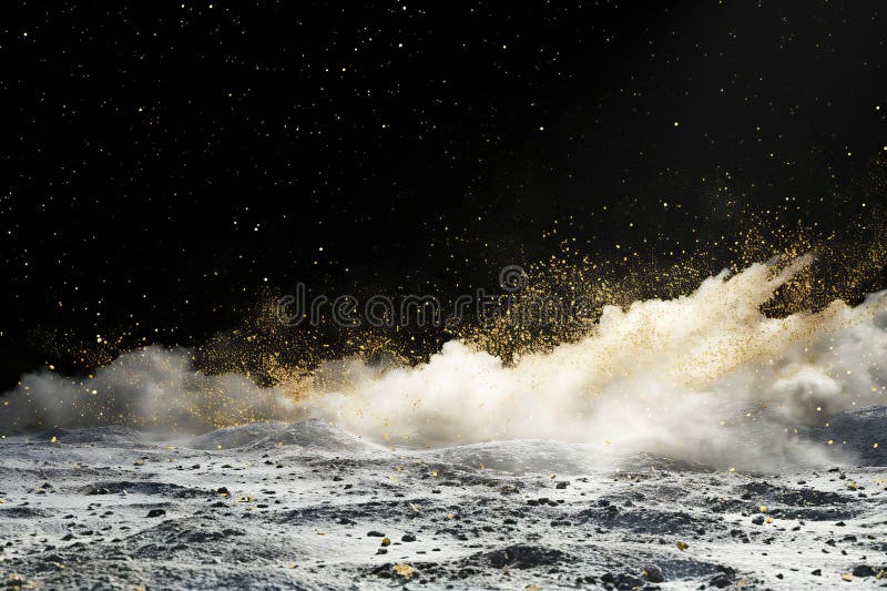 Falling Meteorite on a Black Background Stock Illustration ...