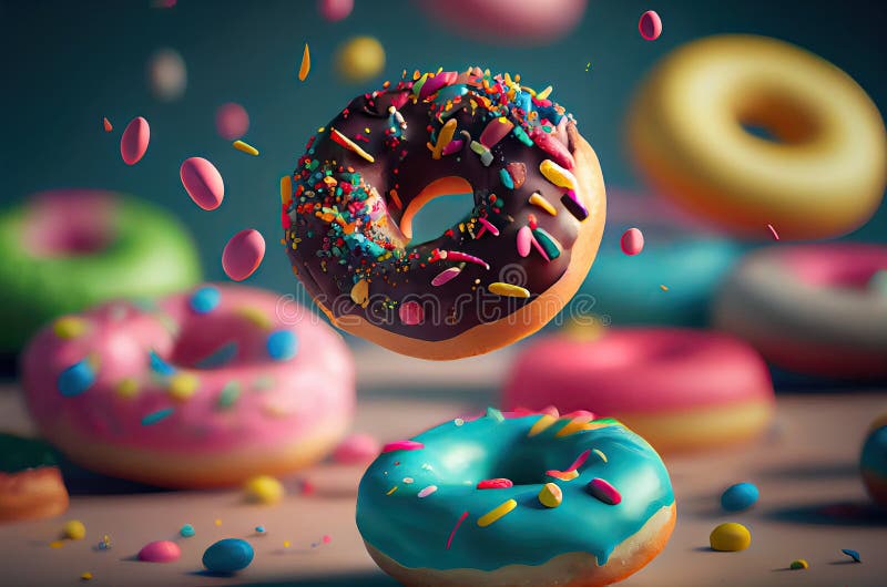 Illustration of the Falling Pink Donuts Stock Illustration ...