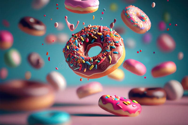 Illustration of the Falling Pink Donuts Stock Illustration ...