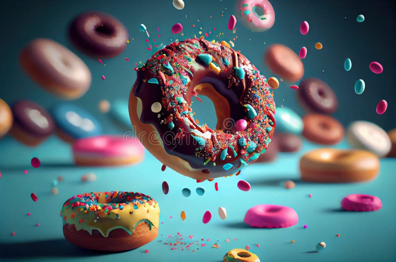 Illustration of the Falling Pink Donuts Stock Illustration ...