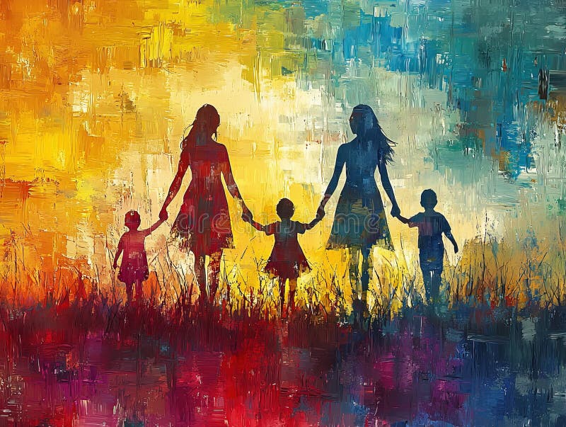 An Illustration of a Family Holding Hands Together, Symbolizing Unity ...