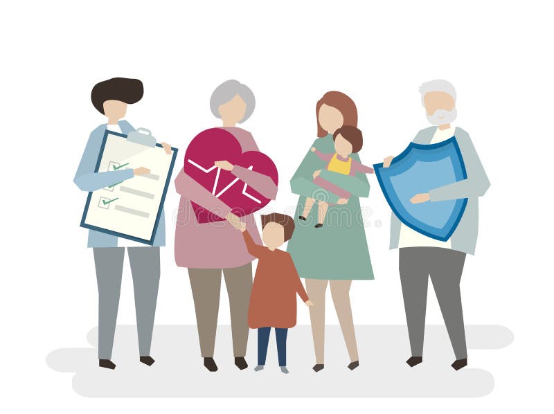 Illustration of Family Life Insurance Stock Illustration - Illustration ...